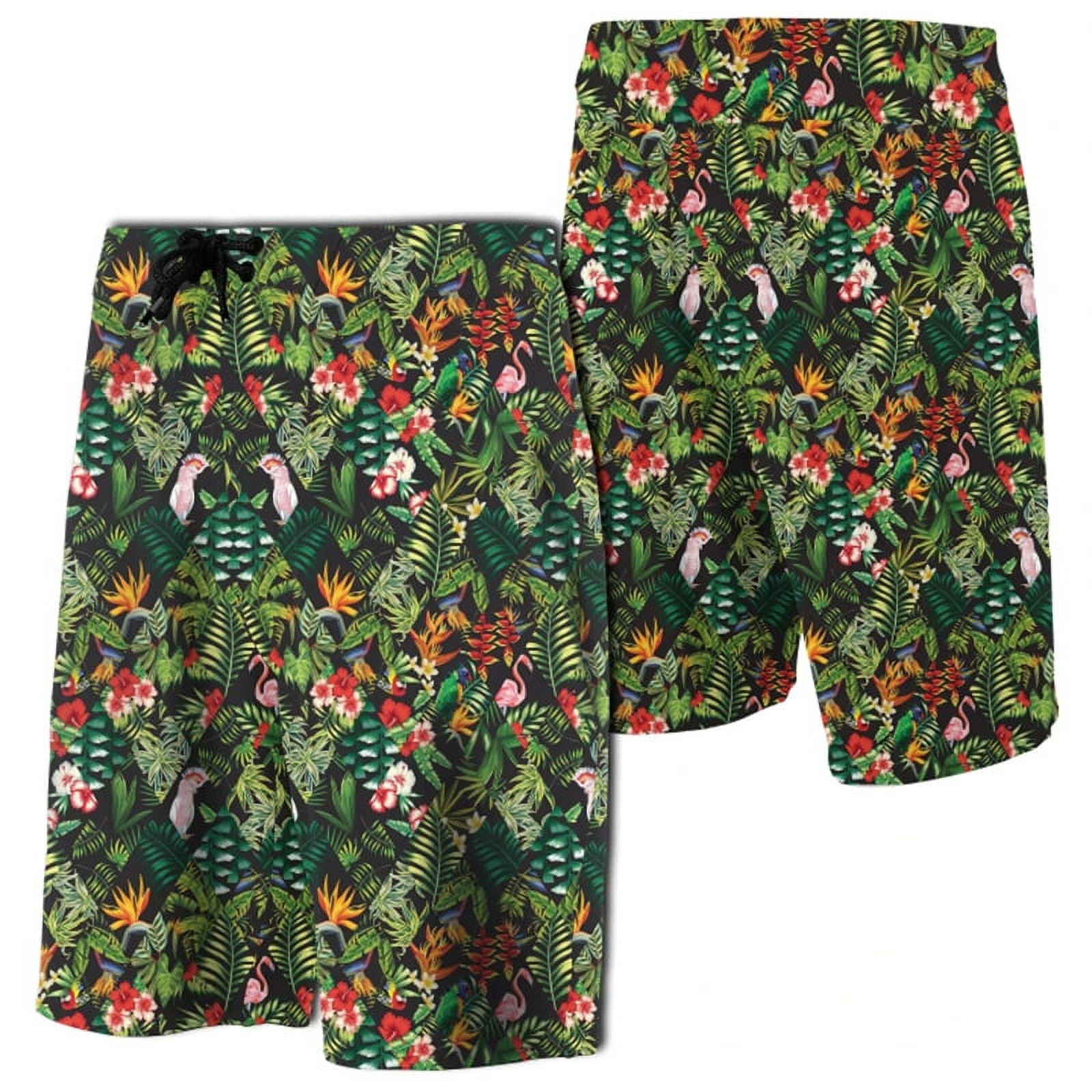 New 3D Print Hawaii Hibiscus Ethnic Mix Tropical Flower Board Shorts ...