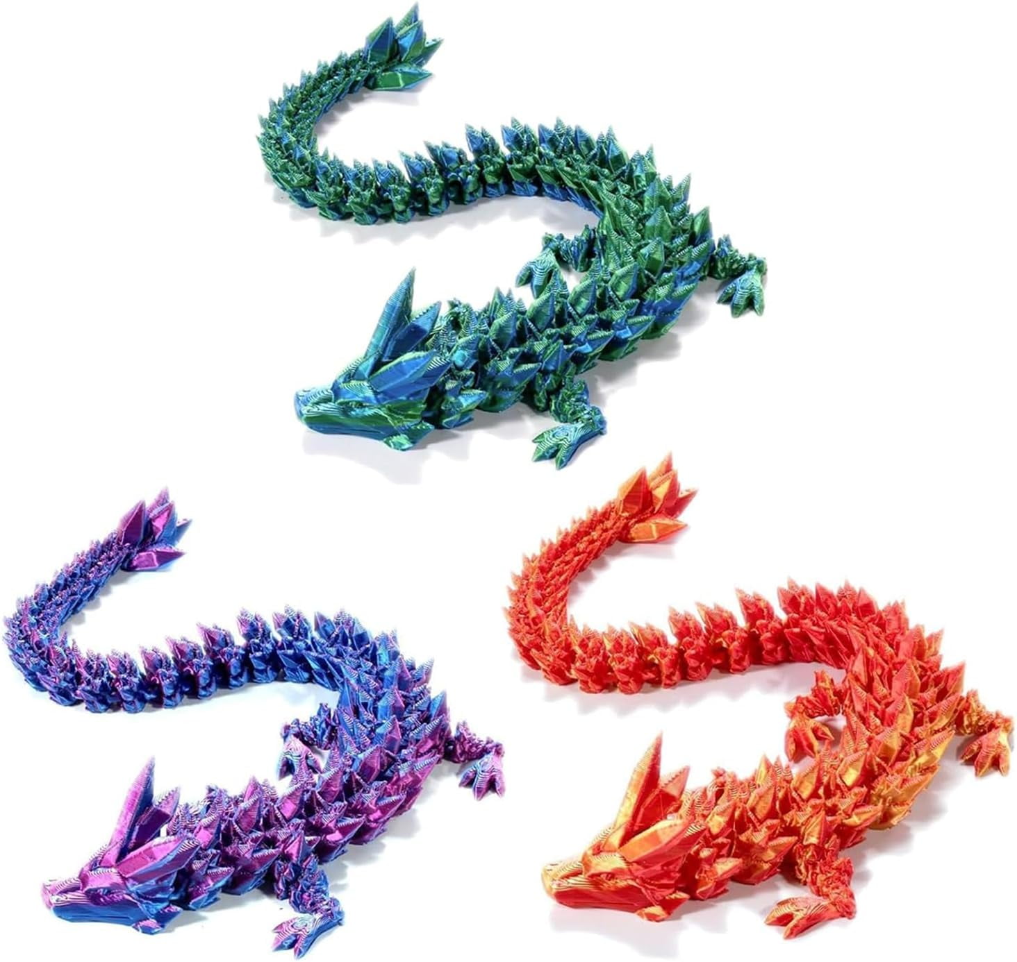 Dragons In A Bag 2PCS 12 Inch 3D Printed Dragon Toys,3D Printed Animals ...