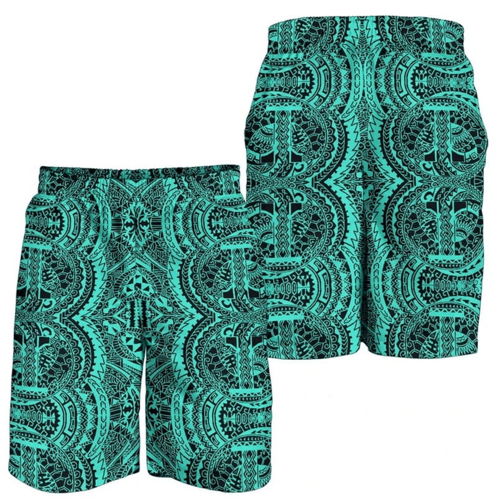 New 3D Printed Polynesian Tribal Turtle Hawaii Shorts Men's Beach ...