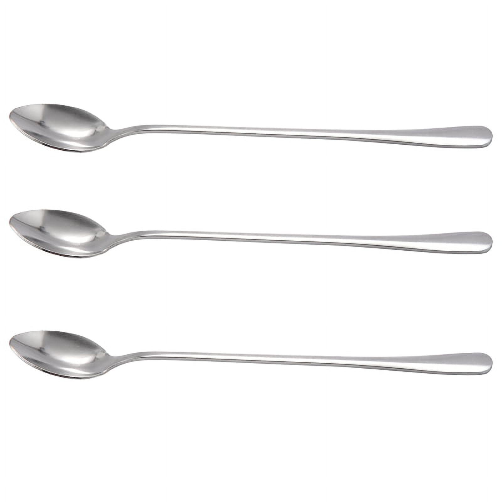 New 3Pc Long Handle Stainless Steel Tea Coffee Spoon Cocktail Ice Cream ...