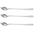 New 3Pc Long Handle Stainless Steel Tea Coffee Spoon Cocktail Ice Cream ...