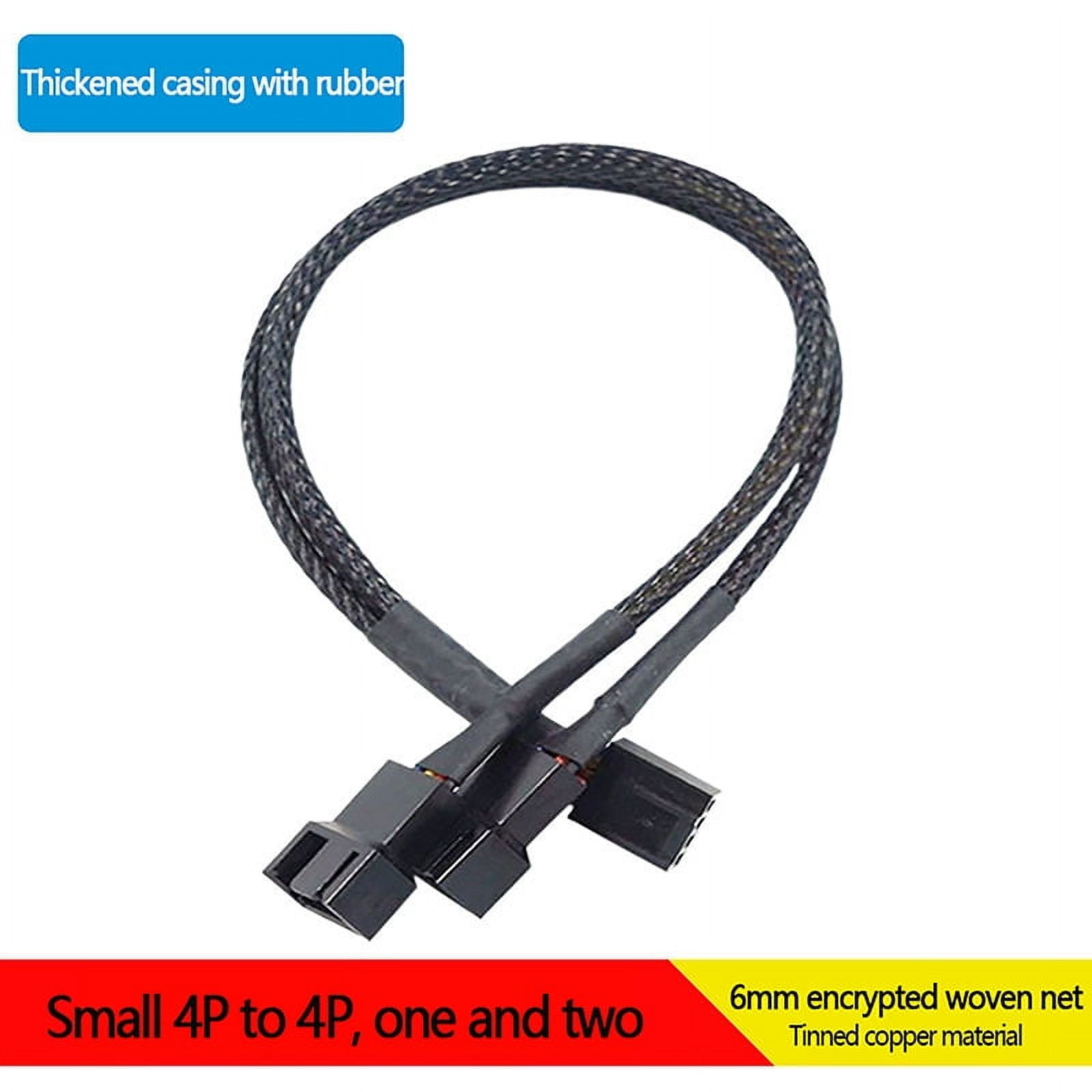 New 4 Pin Pwm Fan Cable 1 To 4/3/2/1 Ways Splitter Black Sleeved 27cm ...