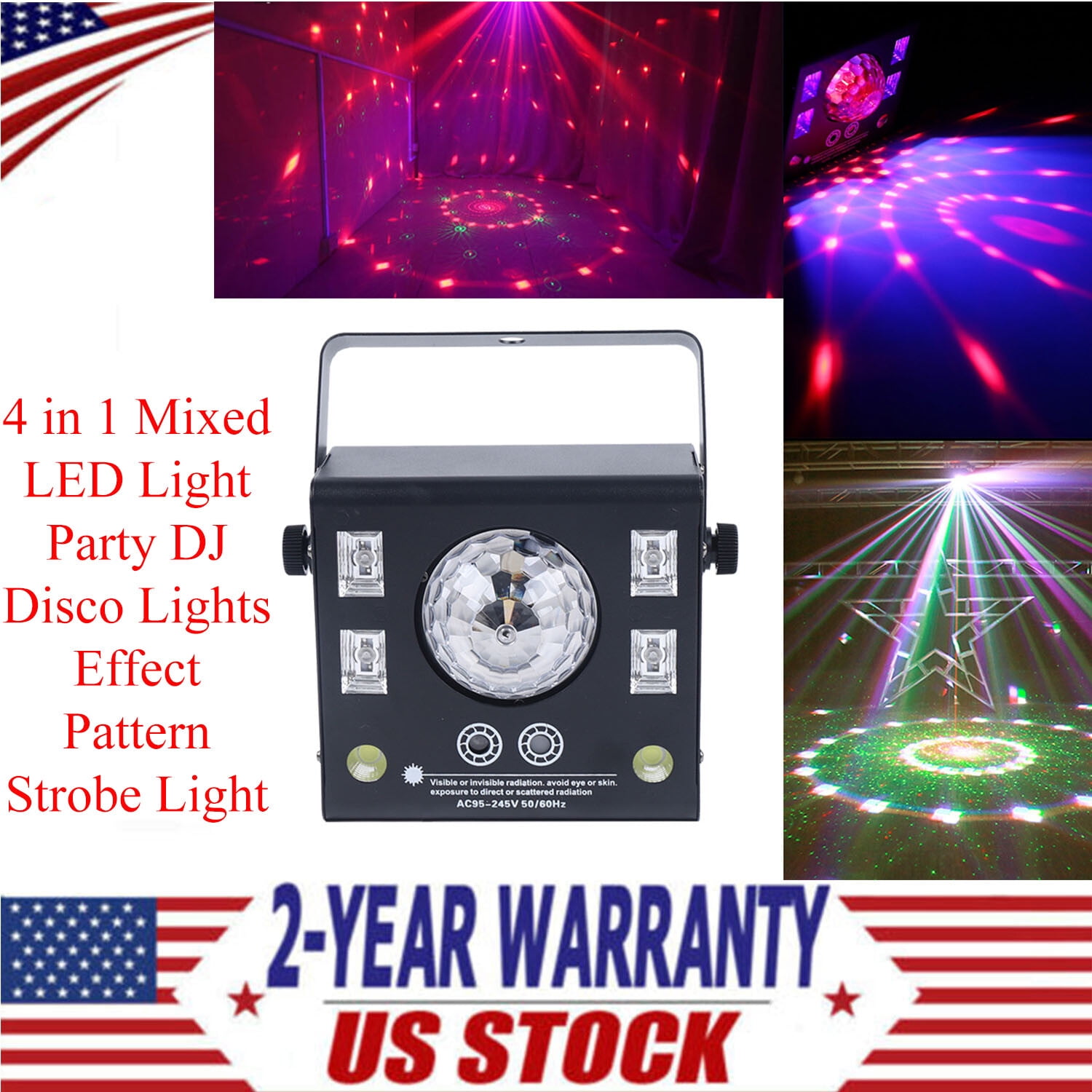 New 4 in 1 Mixed LED Light Party DJ Disco Lights Effect Strobe Light ...