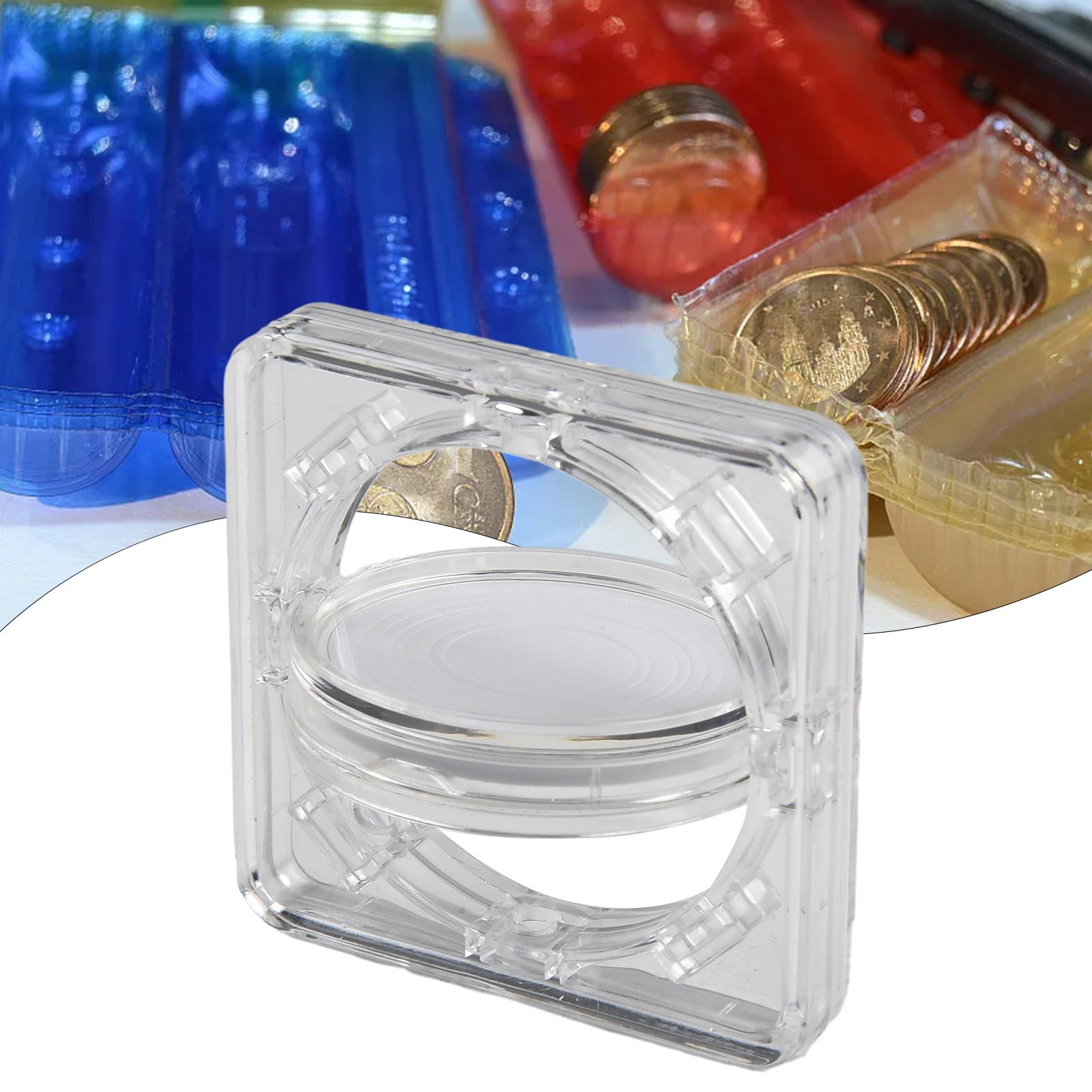 New 40mm Acrylic Coin Display Case Transparent Box Commemorative Medal ...