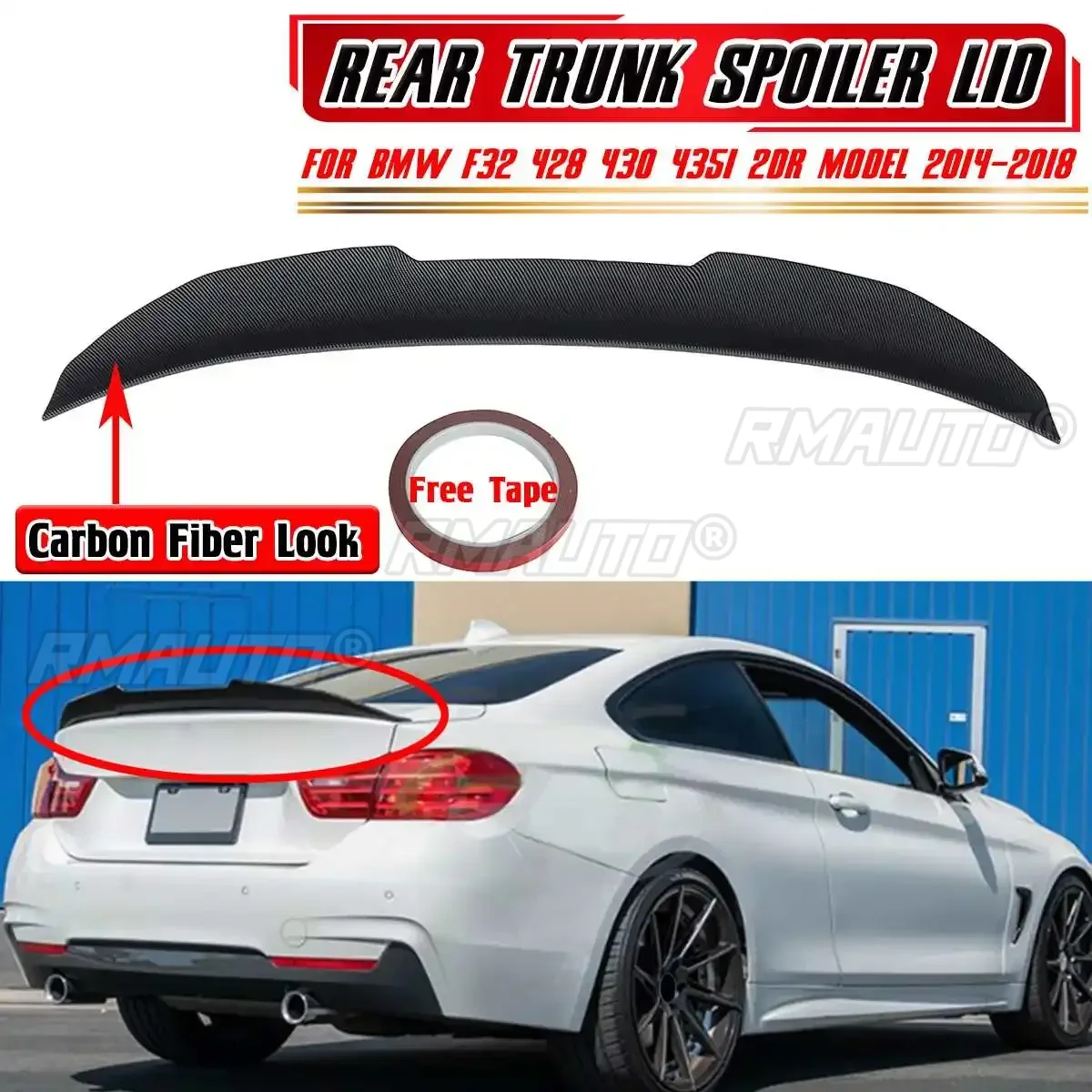 New 435i Car Rear Trunk Boot Lip Wing Lip For BMW F32 428 430 435i 2DR ...