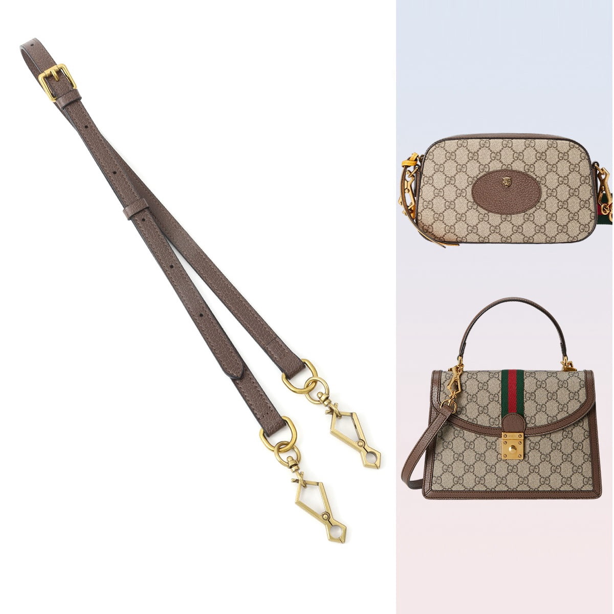 New 47'' Genuine Leather Crossbody Strap Replacement For GG Ophidia ...
