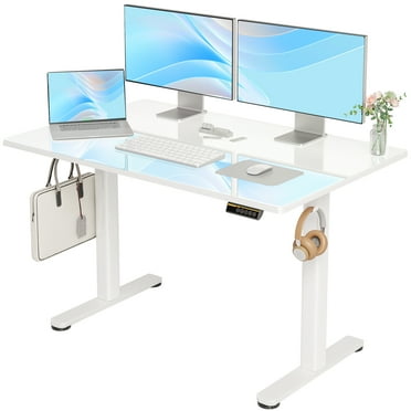FLEXISPOT L-Shaped Electric Standing Desk, Dual Motor, 63x43 White ...