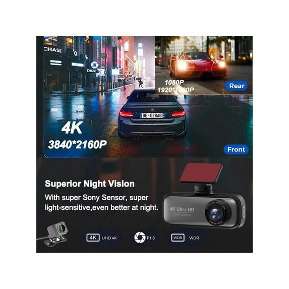 New 4K UHD Car Recorder, Front And Rear Dual Recording, Loop Video ...