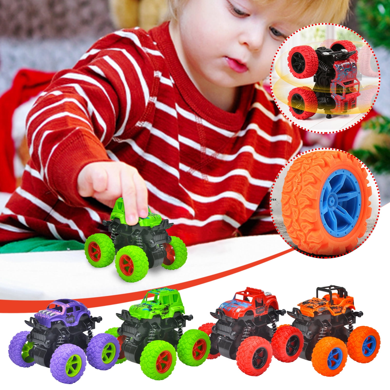 New 4WD Inertia Toy Car - Durable Plastic, Rubber Tires, Push & Go ...