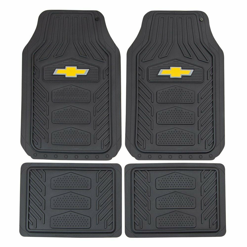 Chevrolet 4pcs Heavy-Duty All-Weather Black Floor Mats for Chevy Cars ...