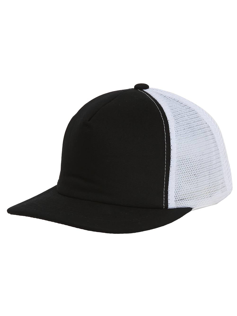 New 5 Panel Mesh Baseball Private Cap Hat, Black - Walmart.com