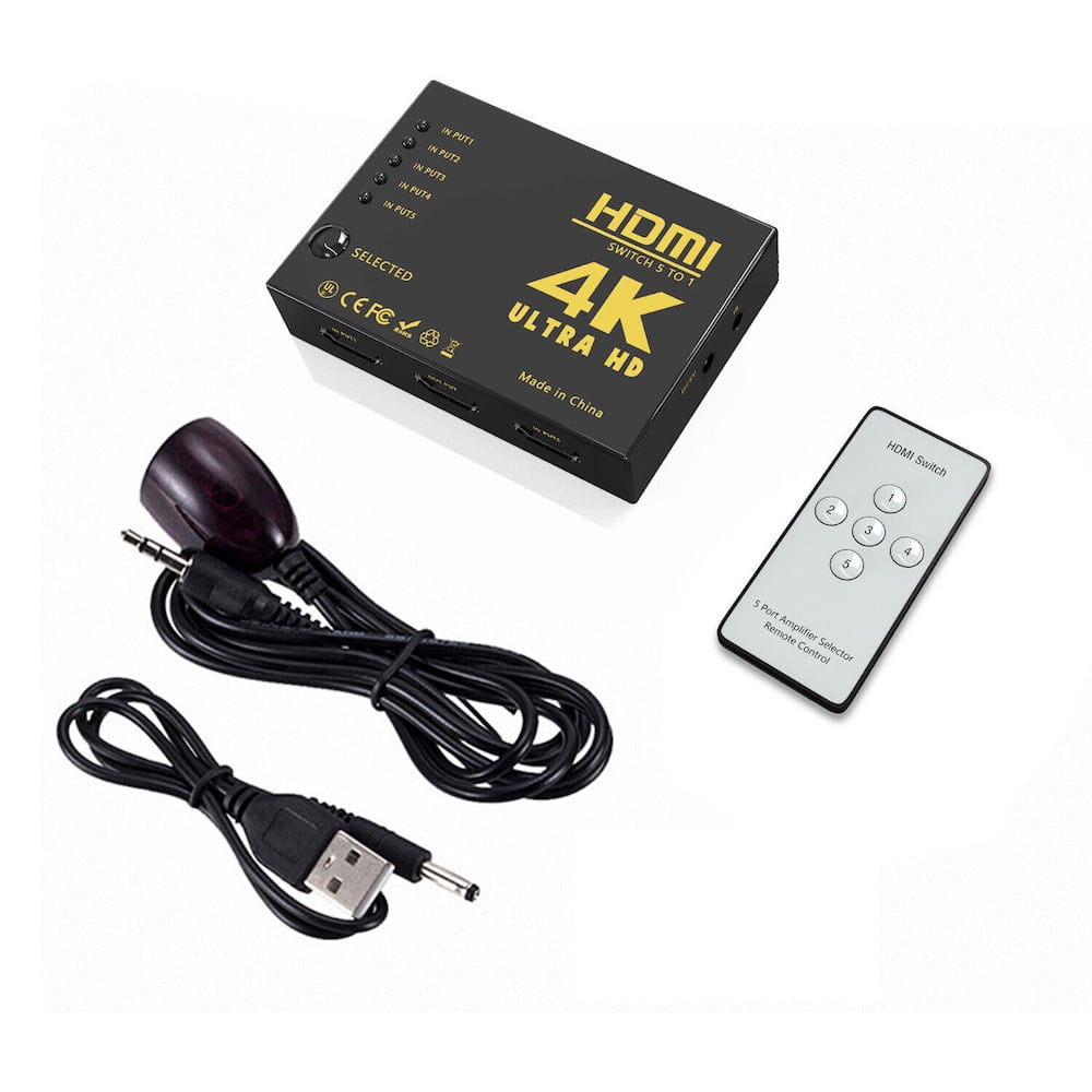 New 5 in 1 Out 4K HDMI Switch Splitter Hub with IR Remote HDTV ...
