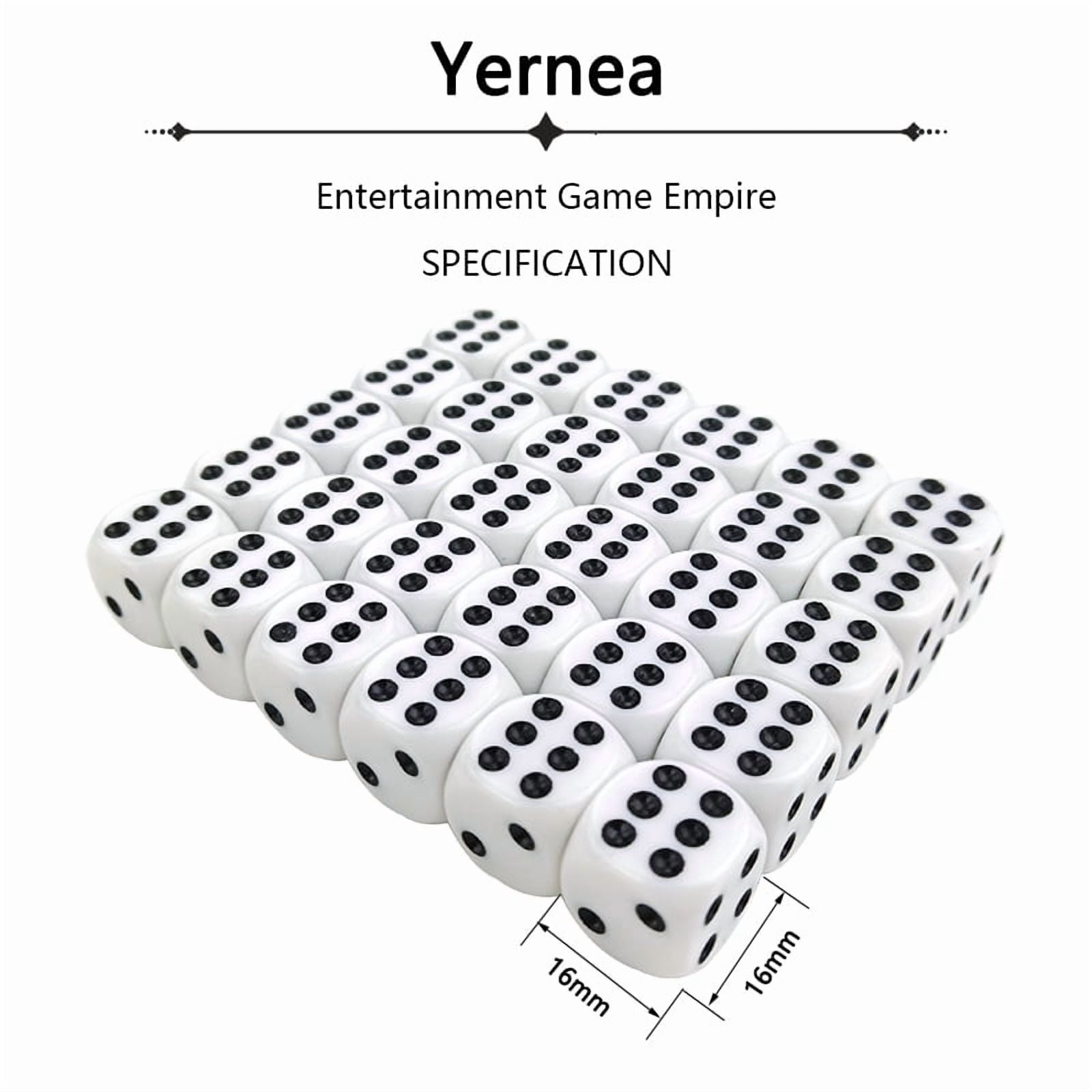 New 50/100/200 Pcs/Lot 16mm Dice Set White Black Point Drinking Dice ...