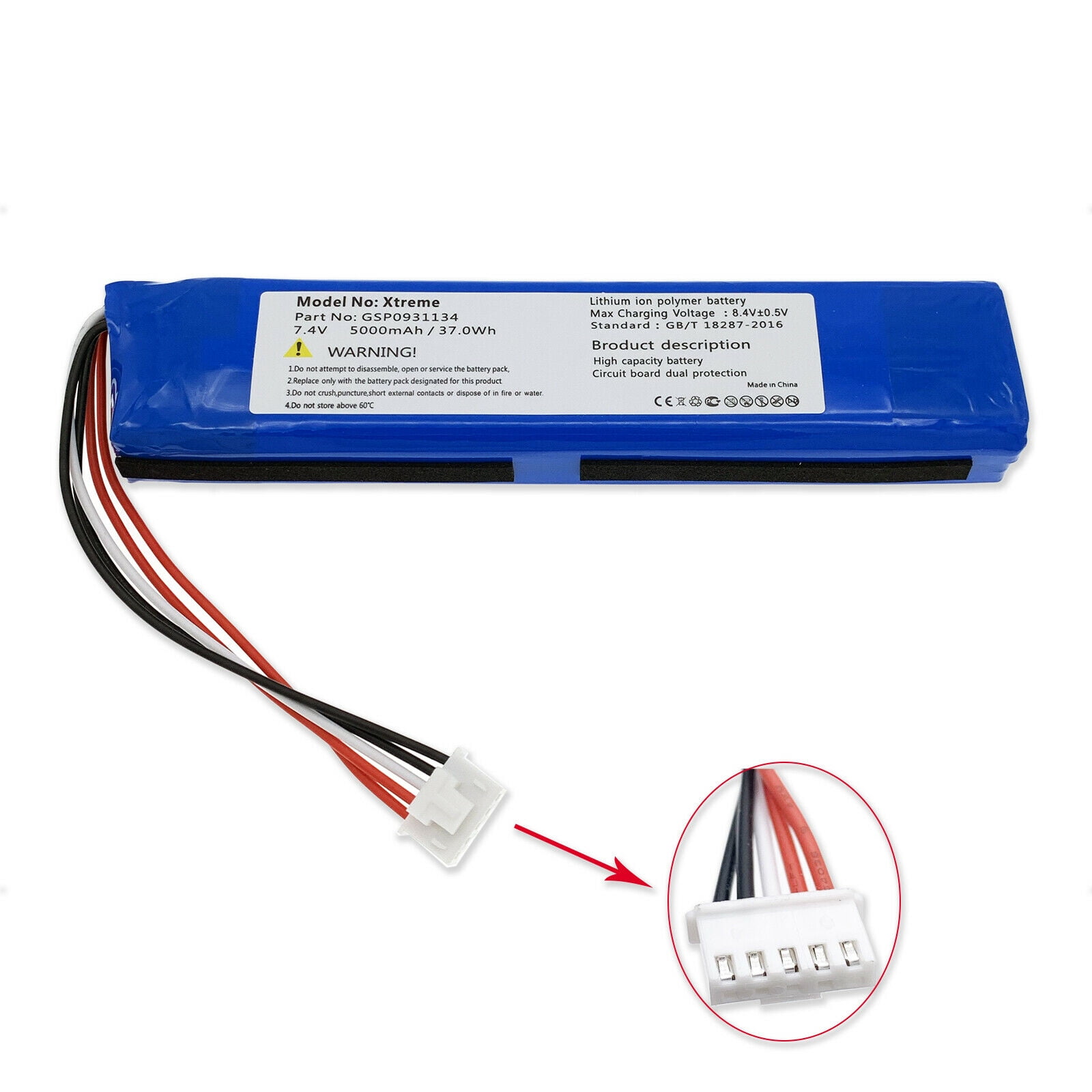 New 5000mAh 7.4V 37Wh Li-ion Battery For JBL Xtreme GSP0931134 Wireless ...