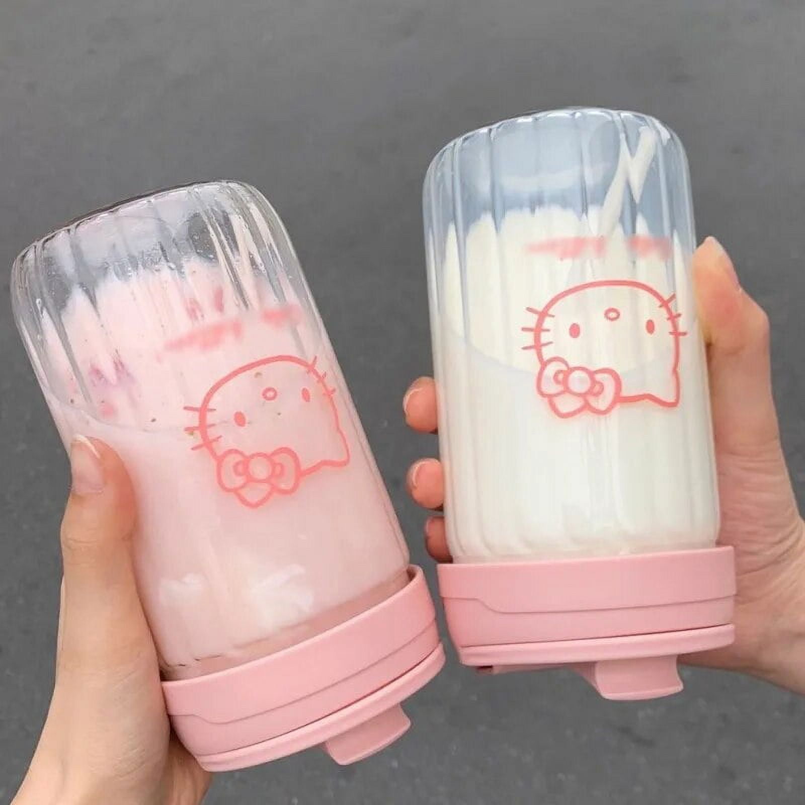 New 500ML Sanrio Hello Kitty Transparent Cute Straw Cup Cartoon Pink Water Cup Kawaii Milk ...