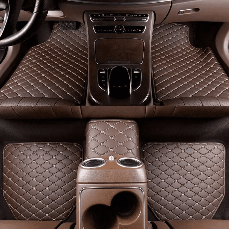 New 5Pcs Set PU Leather Car Floor Mats Waterproof Dust-Proof Auto Foot ...