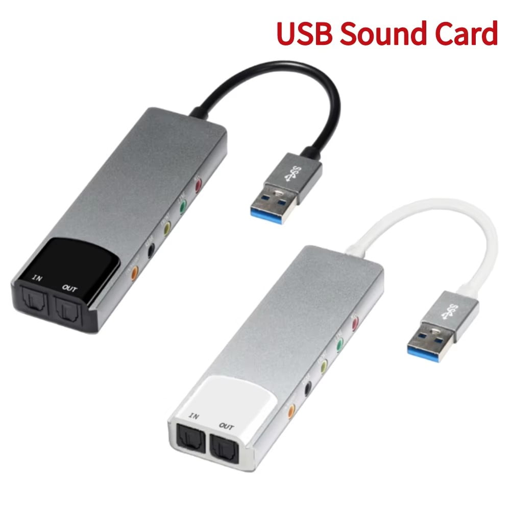 New 6-In-1 Computer Sound Card 5.1 USB External Sound Card Multi ...