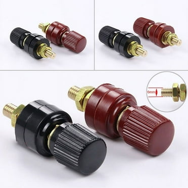 Ampper 3/8" Copper Battery Terminal Stud Connector Kit, Pack of 2 - Red & Black - Walmart.com