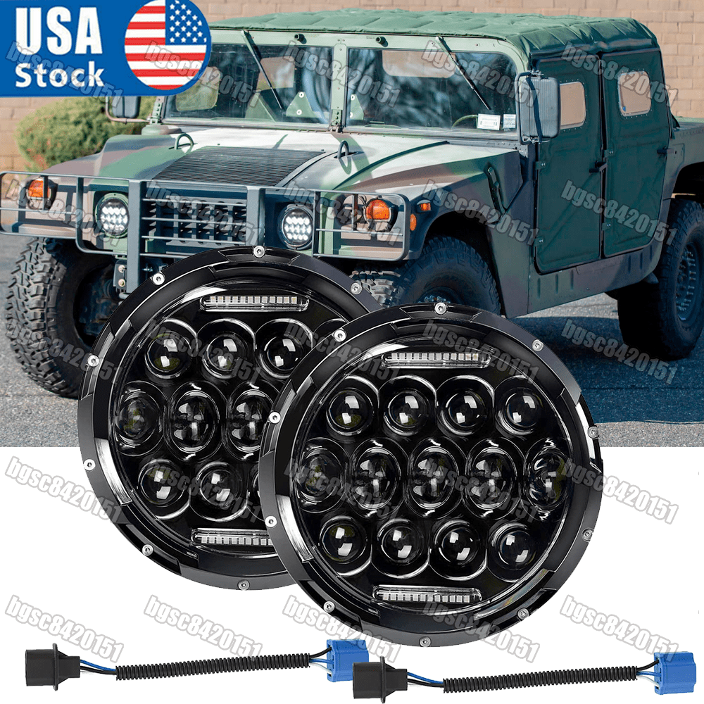 New 7" LED Headlights For Military Truck Hummer M998 M923 M35a2 Humvee ...