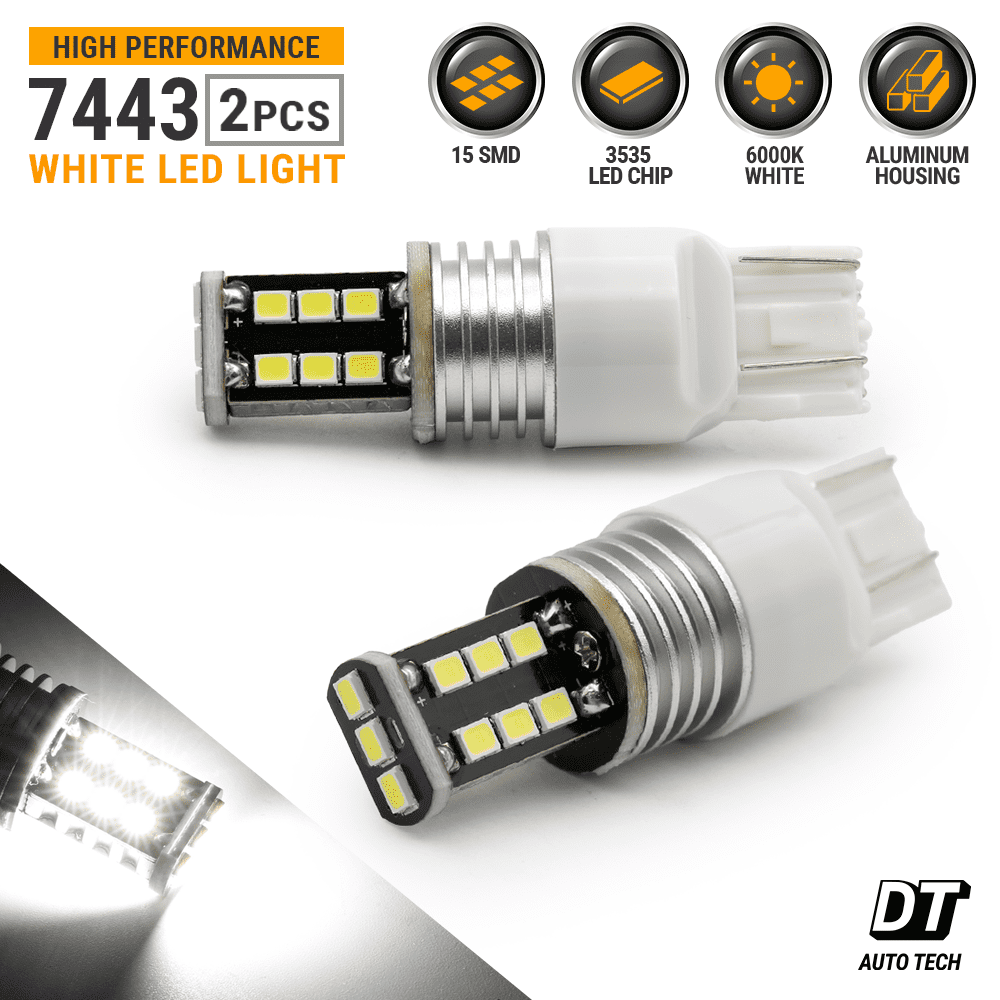 New 7443 7440 7444 LED White Reverse Stop Break Turn Signal Parking ...