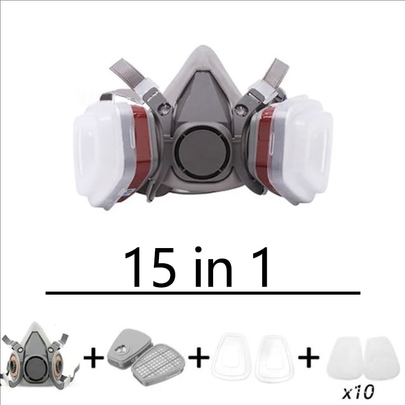 New 7in1/16in1 6200 Dust Gas Respirator Half Face Dust Mask For ...