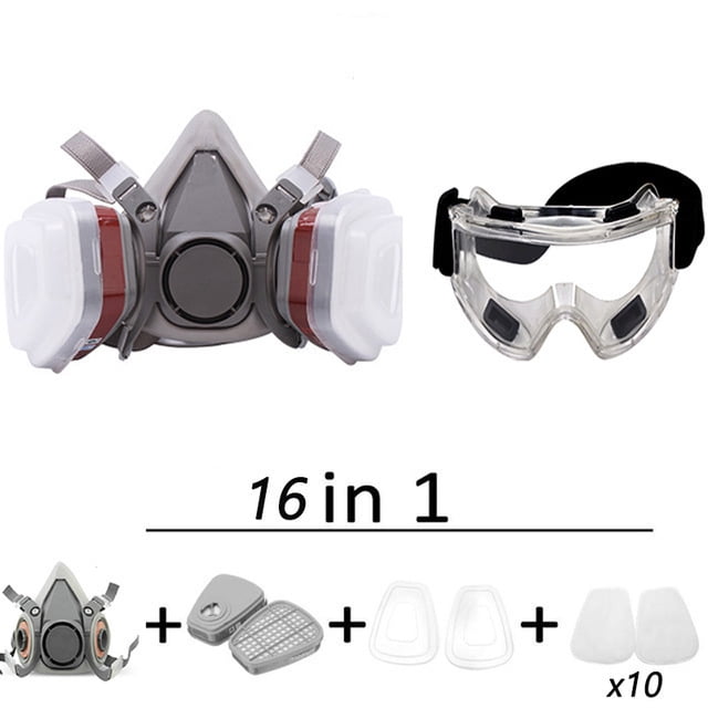 New 7in1/16in1 6200 Dust Gas Respirator Half Face Dust Mask For ...