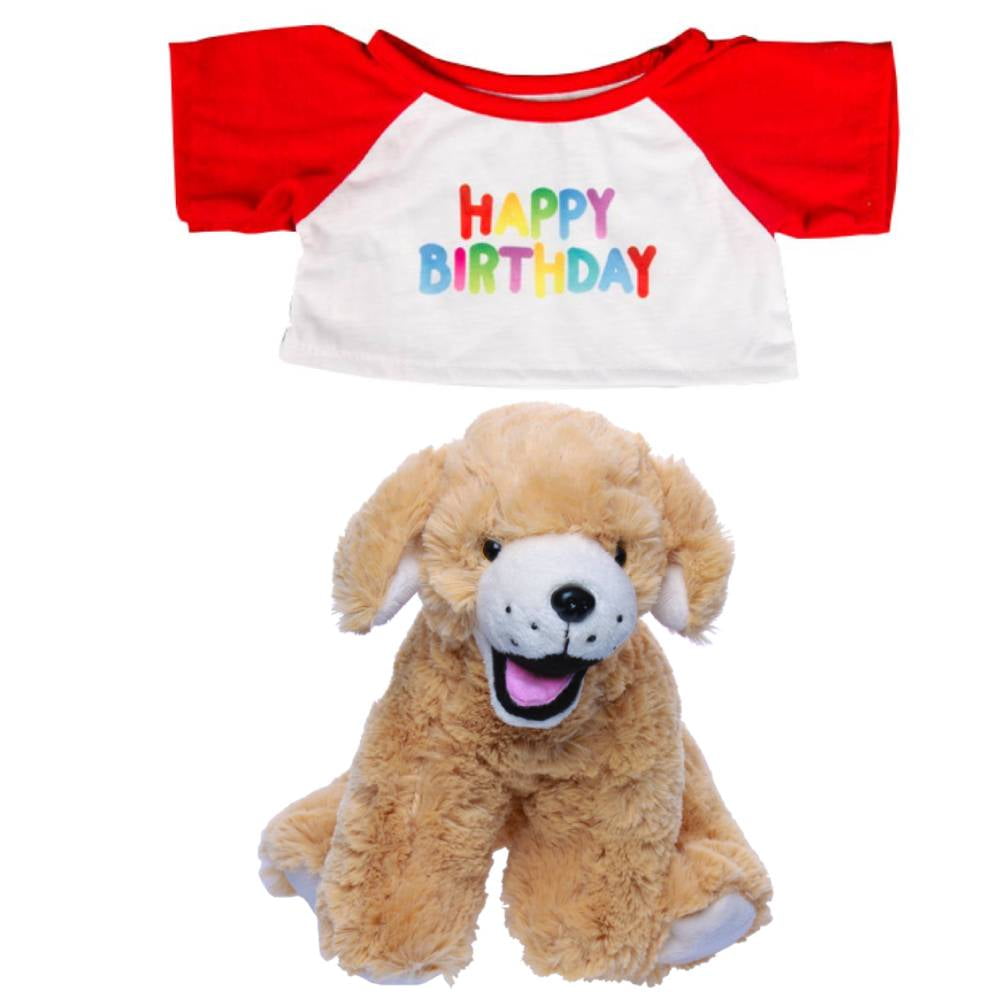 New 8-Inch Goldie the Lab/Retriever Plush Toy in Happy Birthday T-Shirt ...