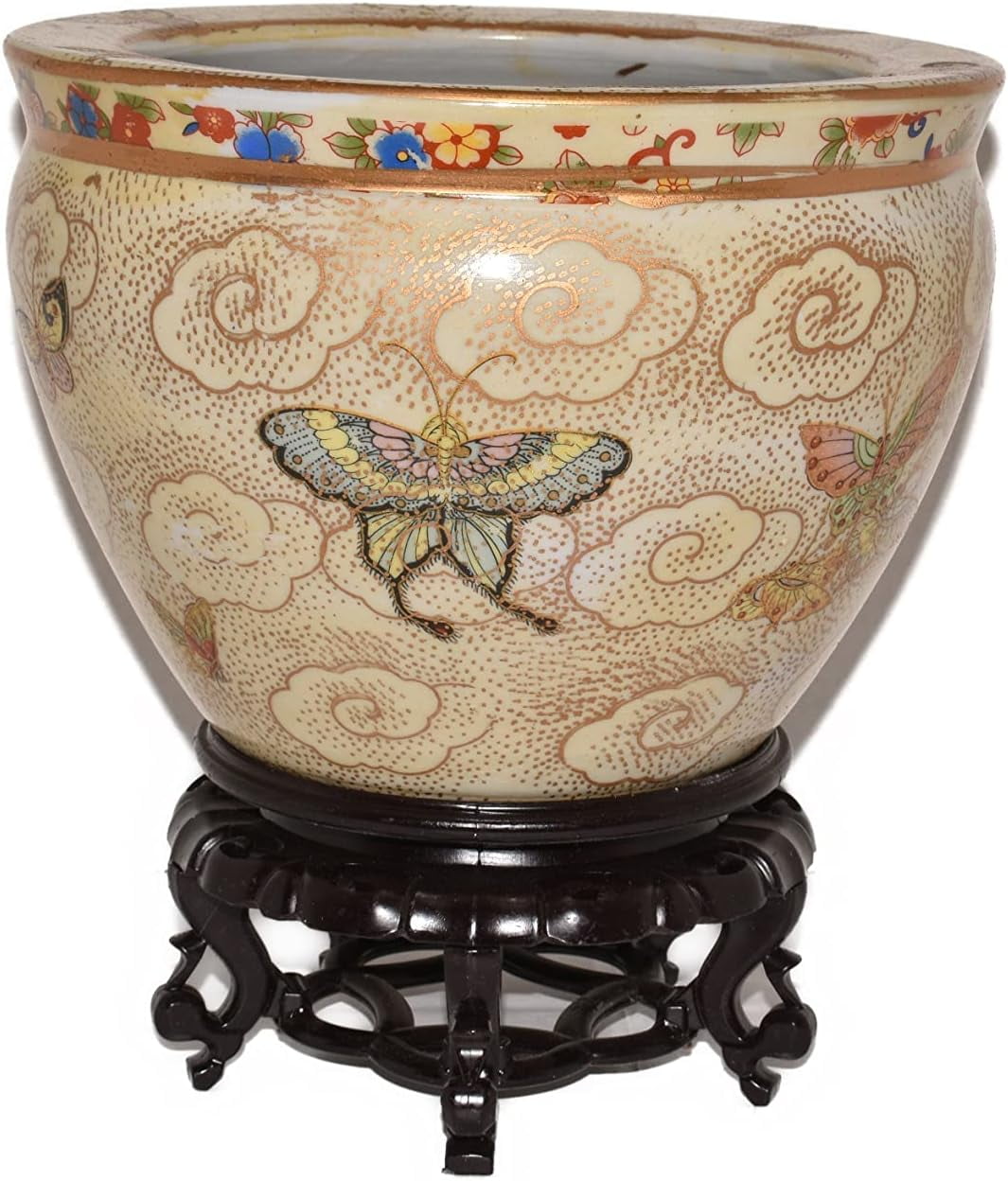 New 8" Oriental Colorful Butterfly Butterflies Themed Fish Bowl ...