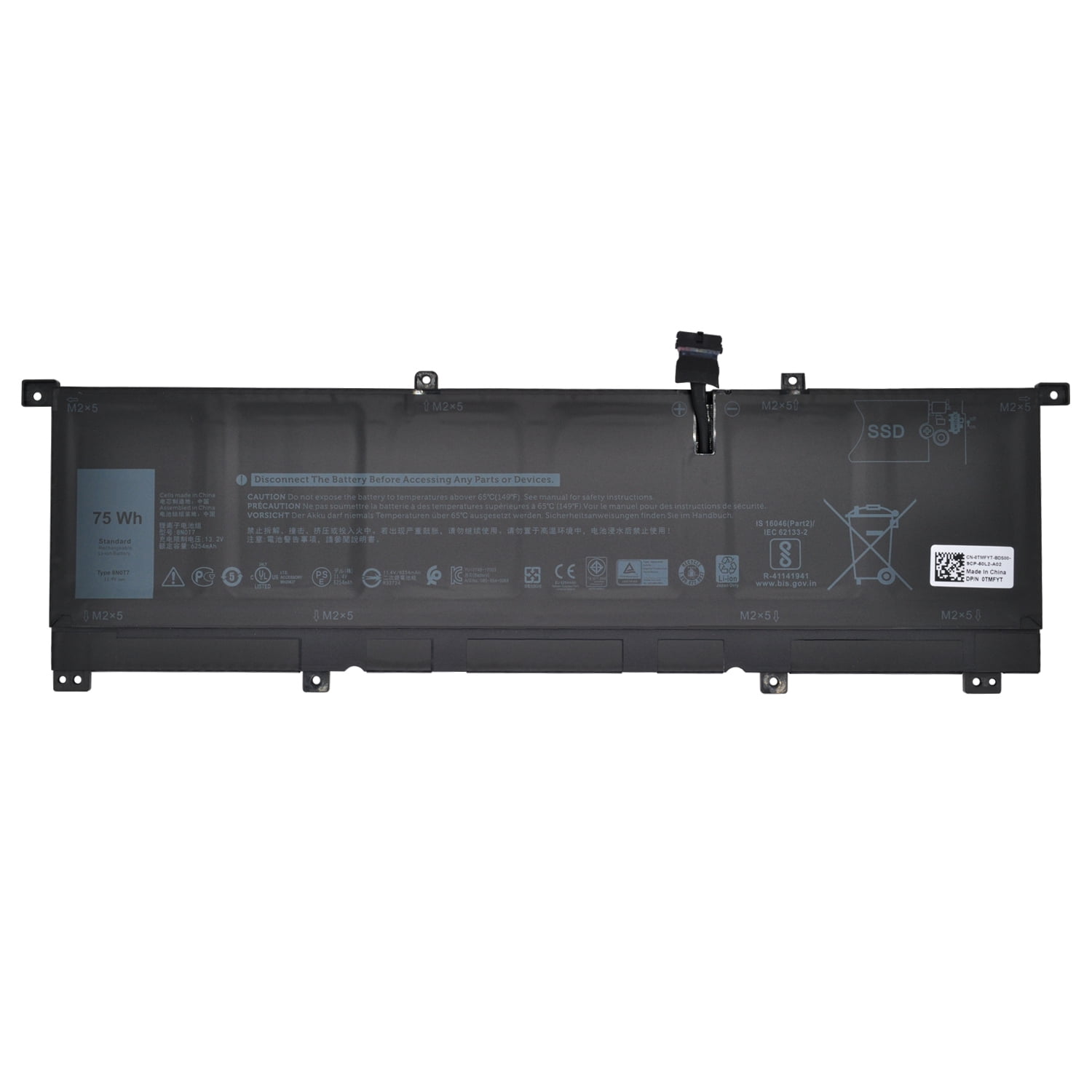 New 8N0T7 Laptop Battery for Dell XPS 15 95752-in-1 Precision 5530 2-in ...