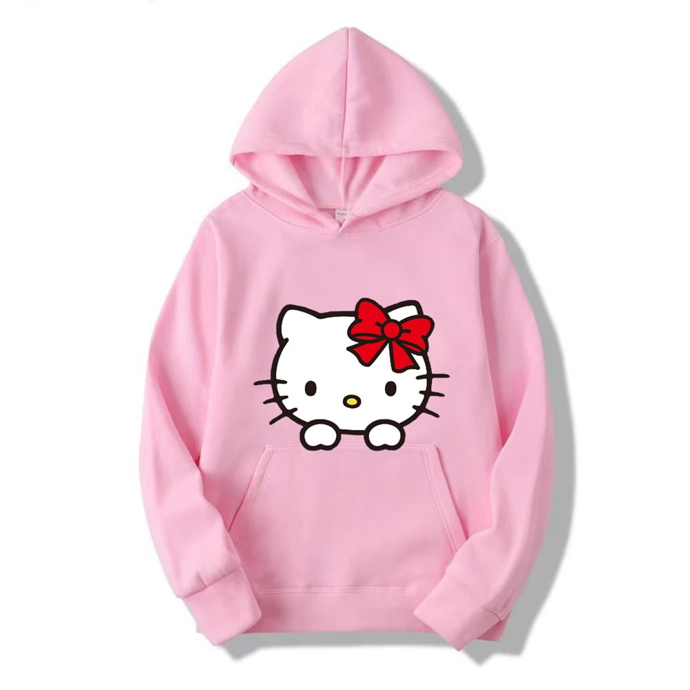 New 90s Harajuku Winter Hello Kitty Cartoon Hoodies Women Harajuku Cute ...