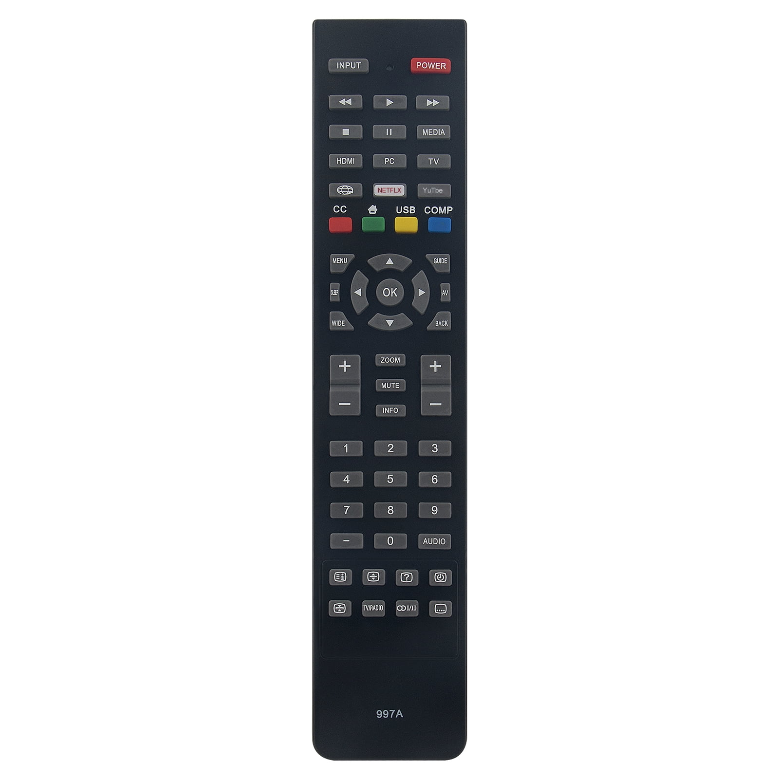 New 997A replace remote control fit for most JVC LCD LED Smart TV ...