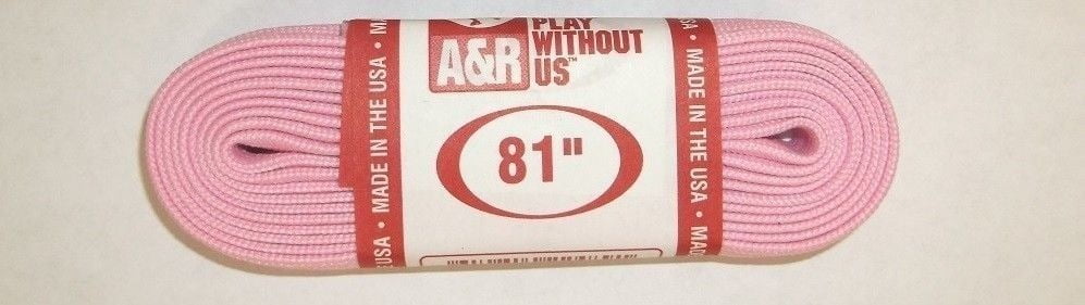 New A&R 2 Pair, 4 Laces FIGURE SKATE Laces Made in USA Pink 81" and 100 ...
