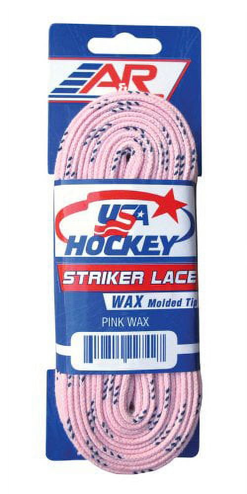 New A&R 2 Pk USA Hockey Striker WAXED Molded Tip Skate Laces Light Pink ...