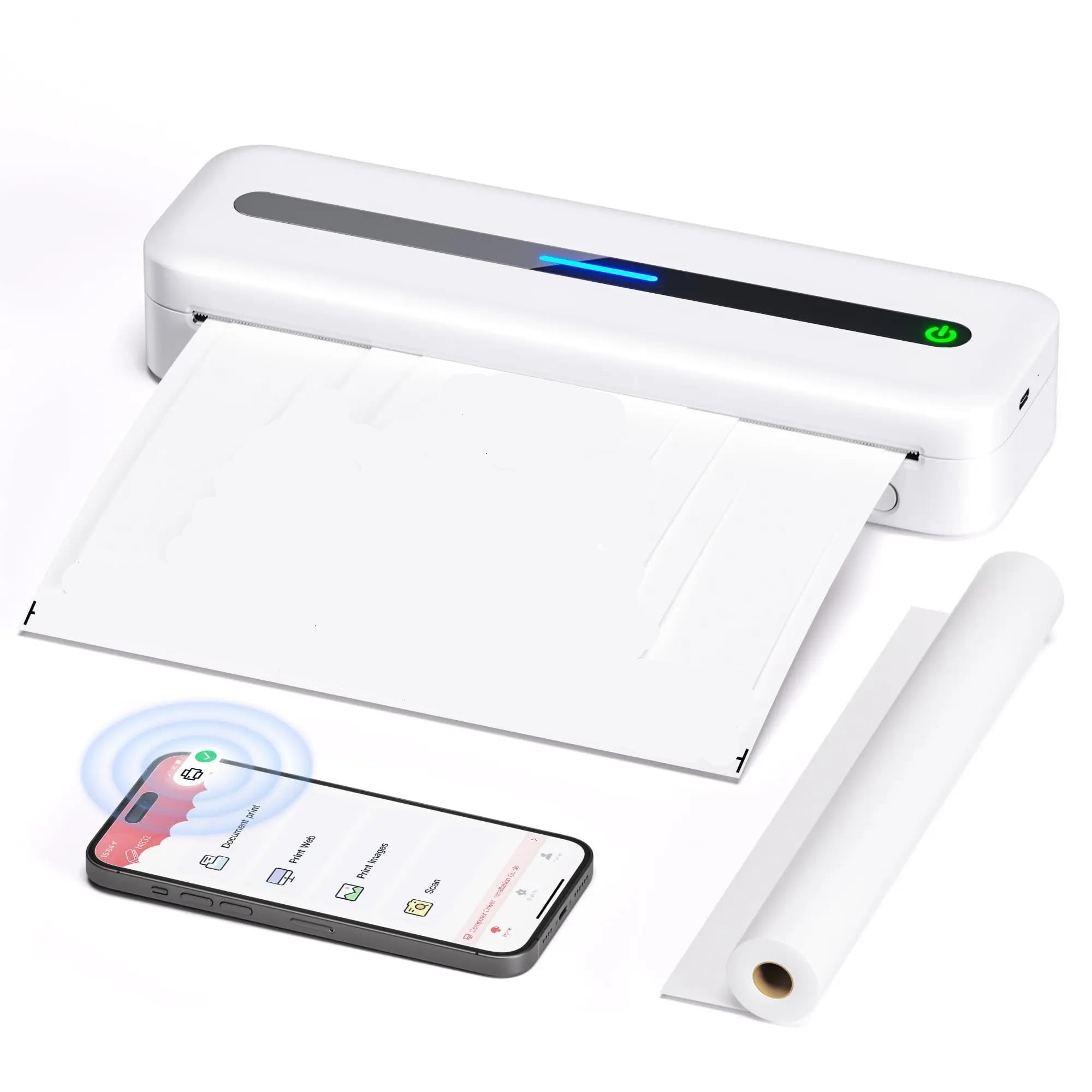 New A4 Portable Printer Wireless M832 for Travel Work Home Inkless Thermal Mobile Printer ...