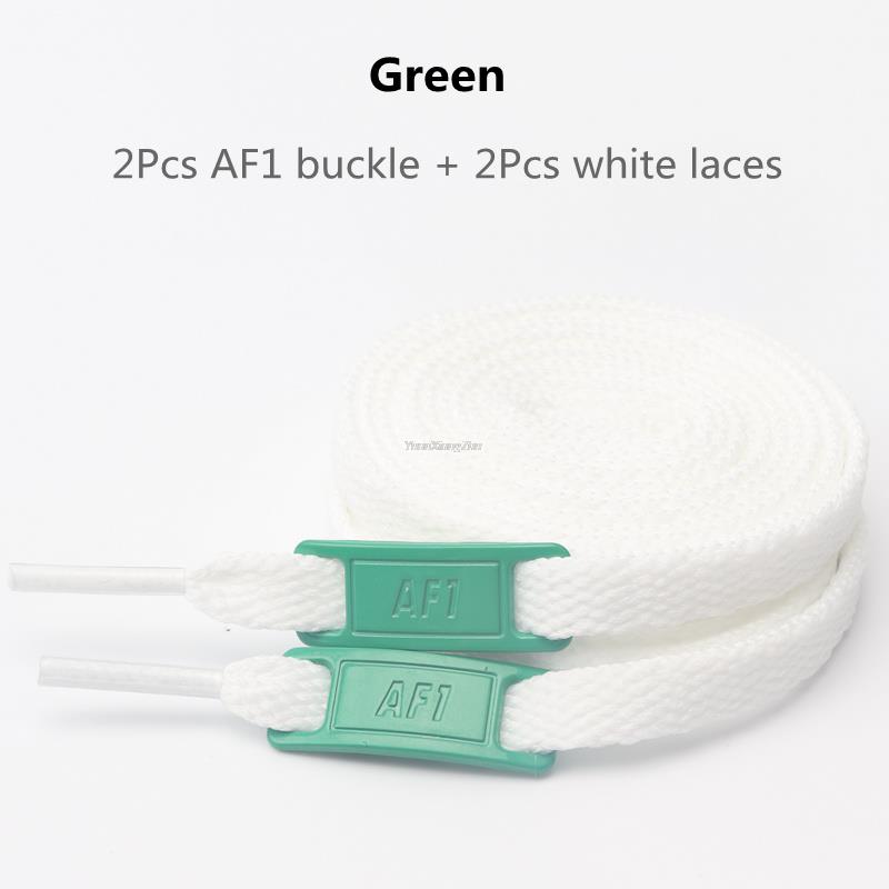 New AF1 Buckle+Shoelaces Combination White Flat laces and Shoe ...