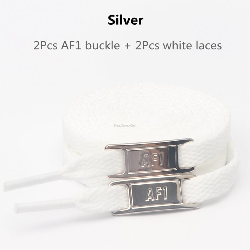 New AF1 Buckle+Shoelaces Combination White Flat laces and Shoe ...