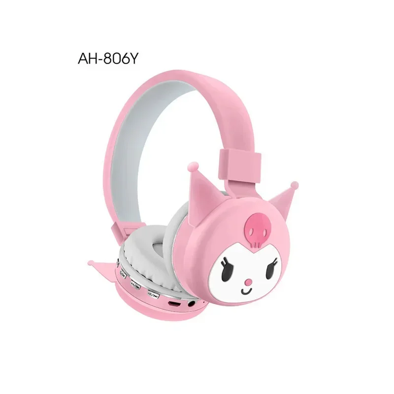 New AH-806Y Sanrio Kuromi Bluetooth Headphone Wireless Headsets Cartoon with Mic Foldable ...