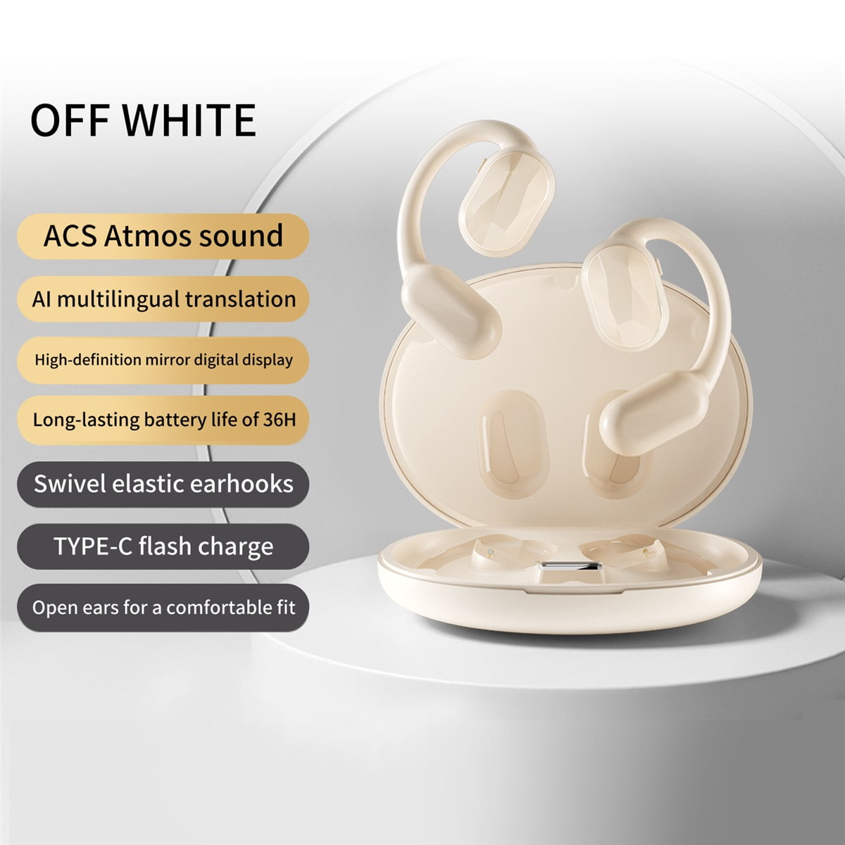 New AI Translation OWS Wireless Ear-Hanging Open Noise-Cancel Ultra-Long Battery Bluetooth ...