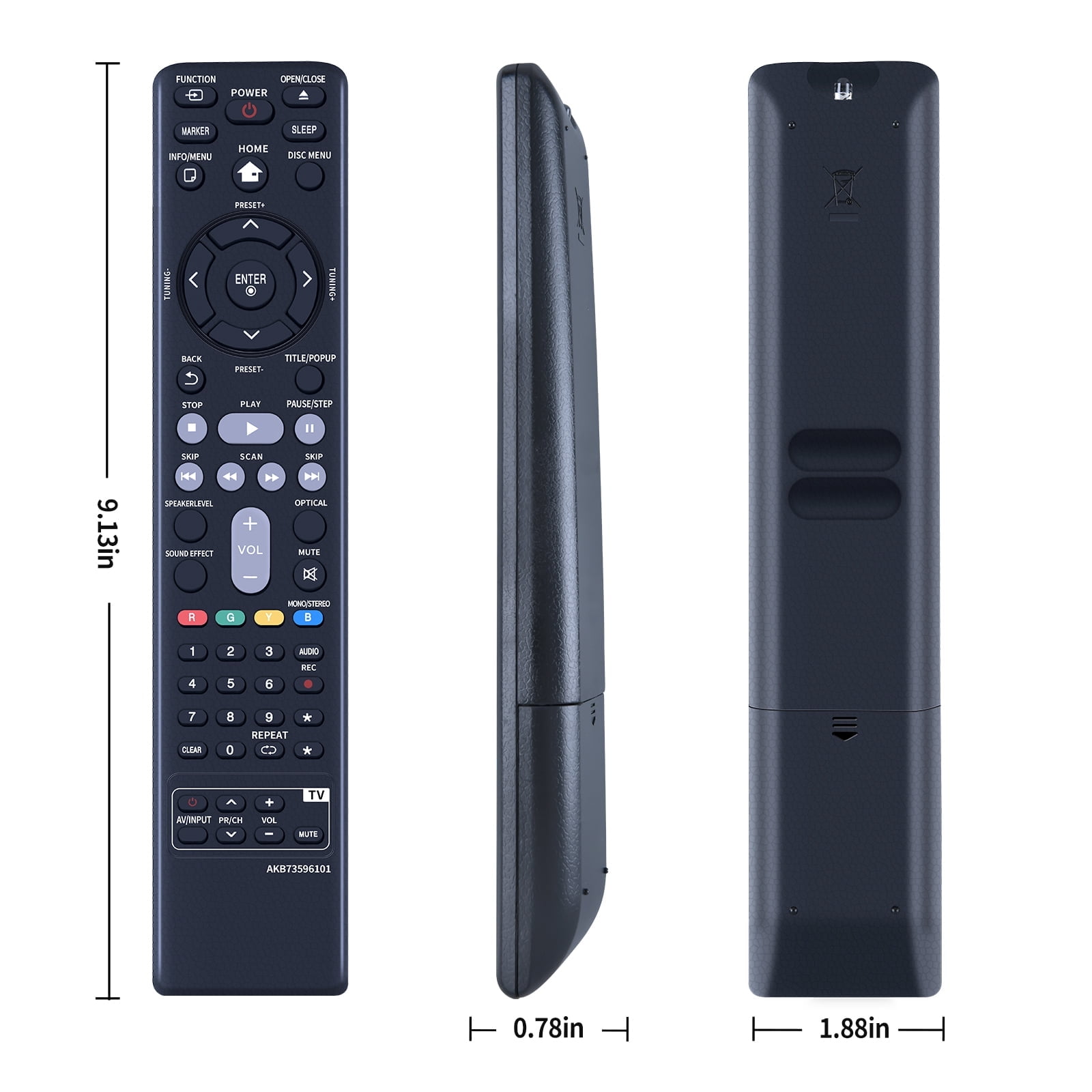 New AKB73596101 Replacement Remote Control For LG LG Smart Blu-ray Home ...