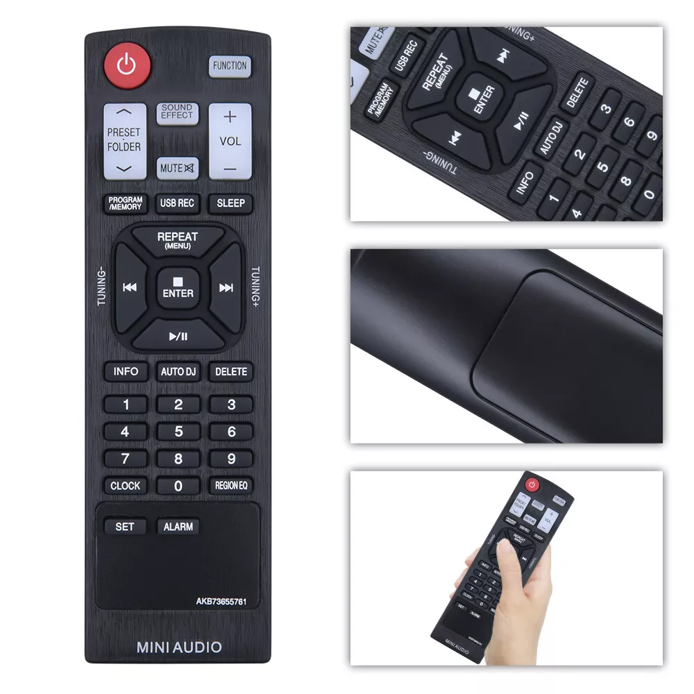 New AKB73655761 Remote Control For LG Mini Hi-Fi System OM5540 OM5541 ...