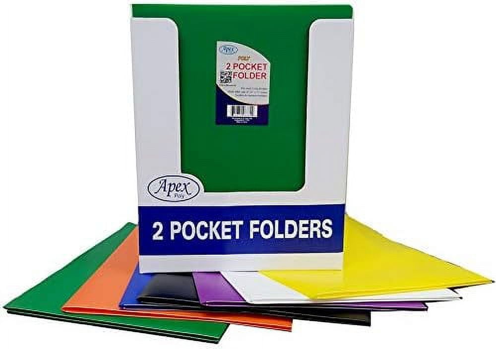 New AUKSales 2 Pocket Poly Folders, Asst. Colors in Display, Case Pack ...
