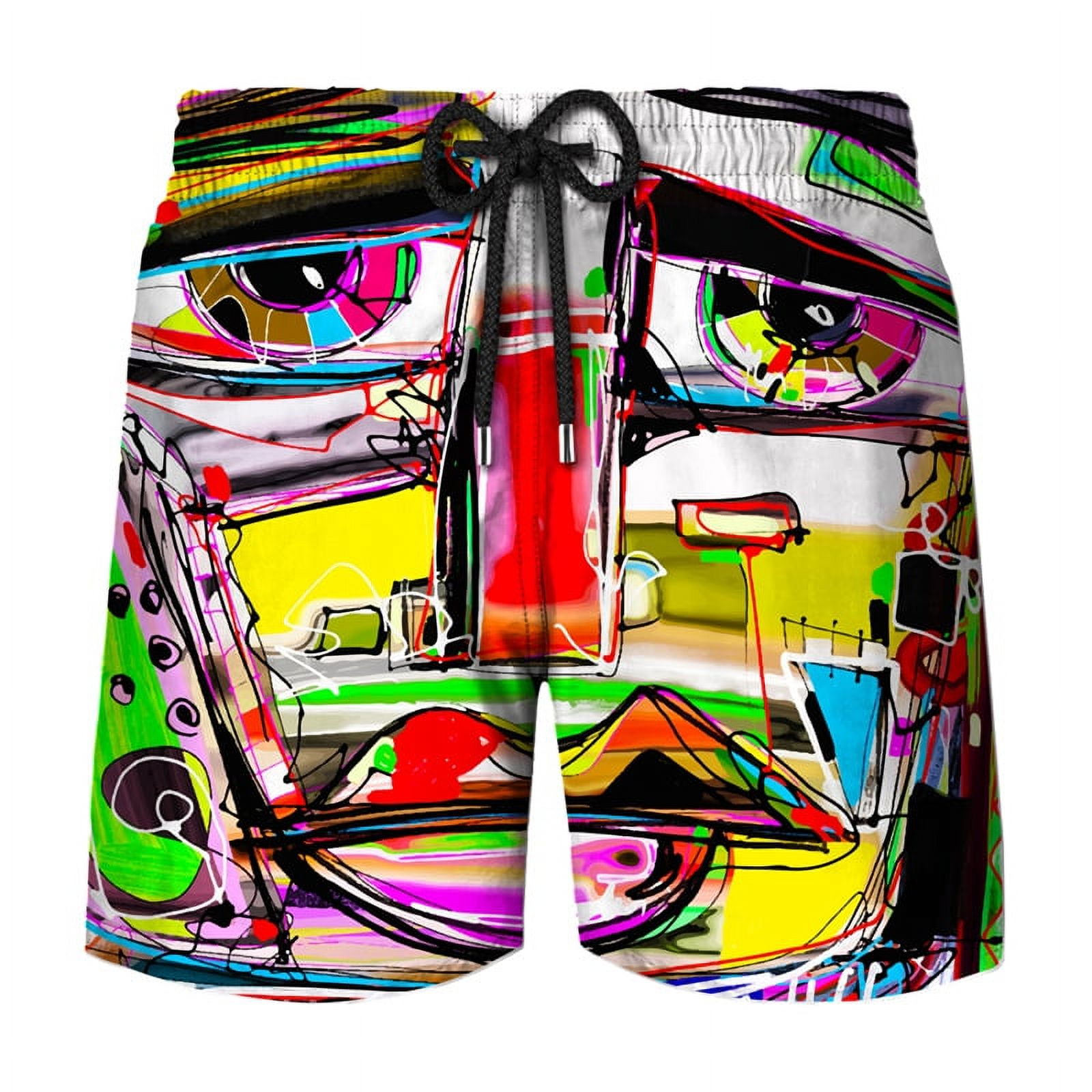 New Abstract Graffiti Hawaii Beach Shorts Pants Men 3D Printed Bermuda ...