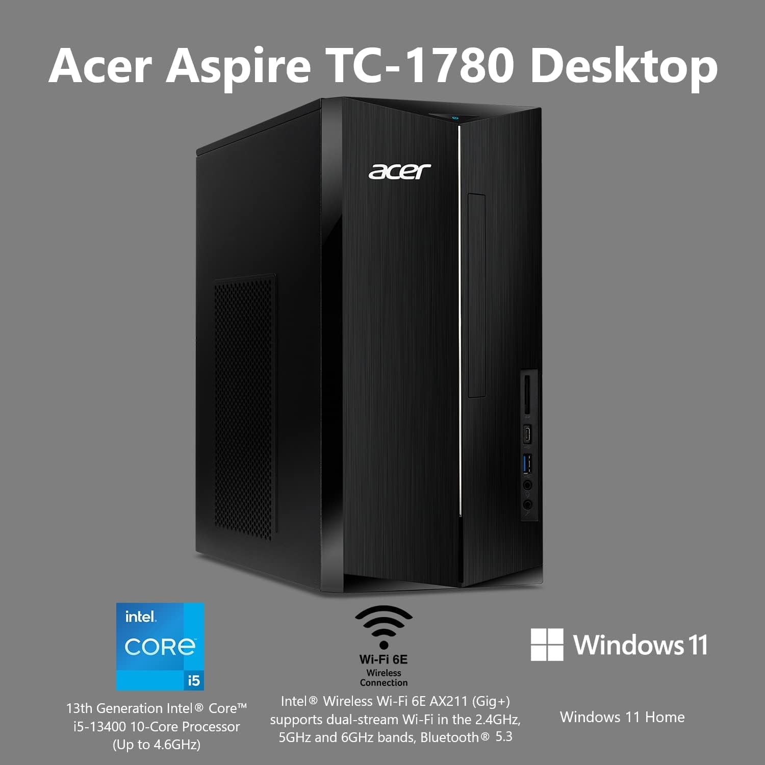 New Acer Aspire TC-1780-UA93 Desktop,13th Gen Intel Core i5-13400 ...