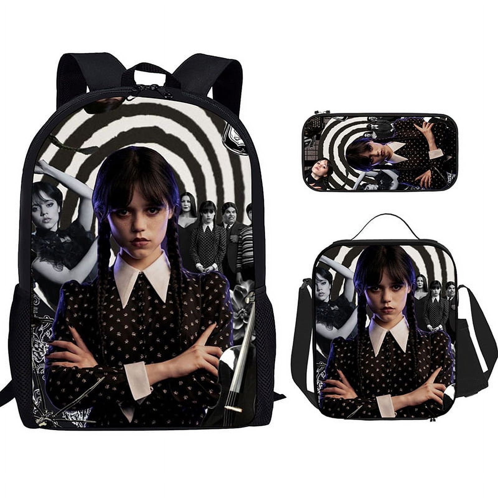New Adams Wednesday backpack three piece set printed cartoon backpack ...