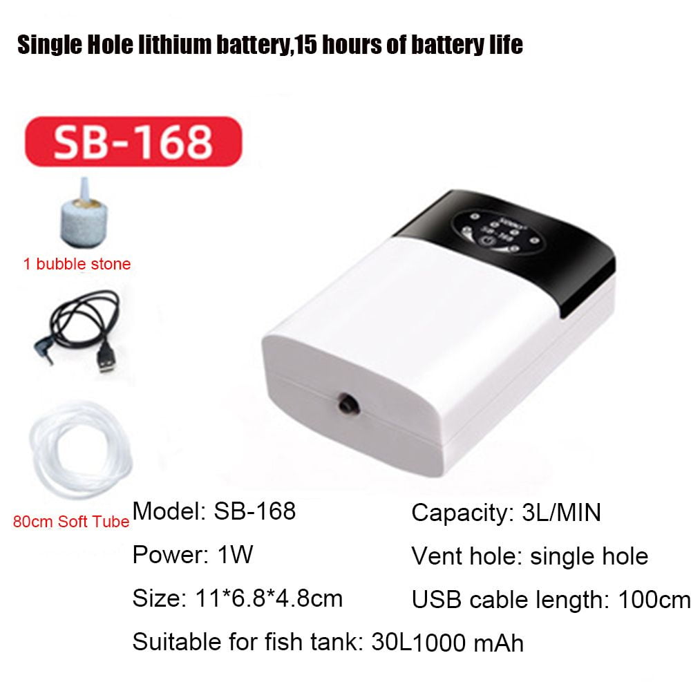New Adjustable Portable Fishing Tool Aquarium Air Pump Operate Bubbler ...