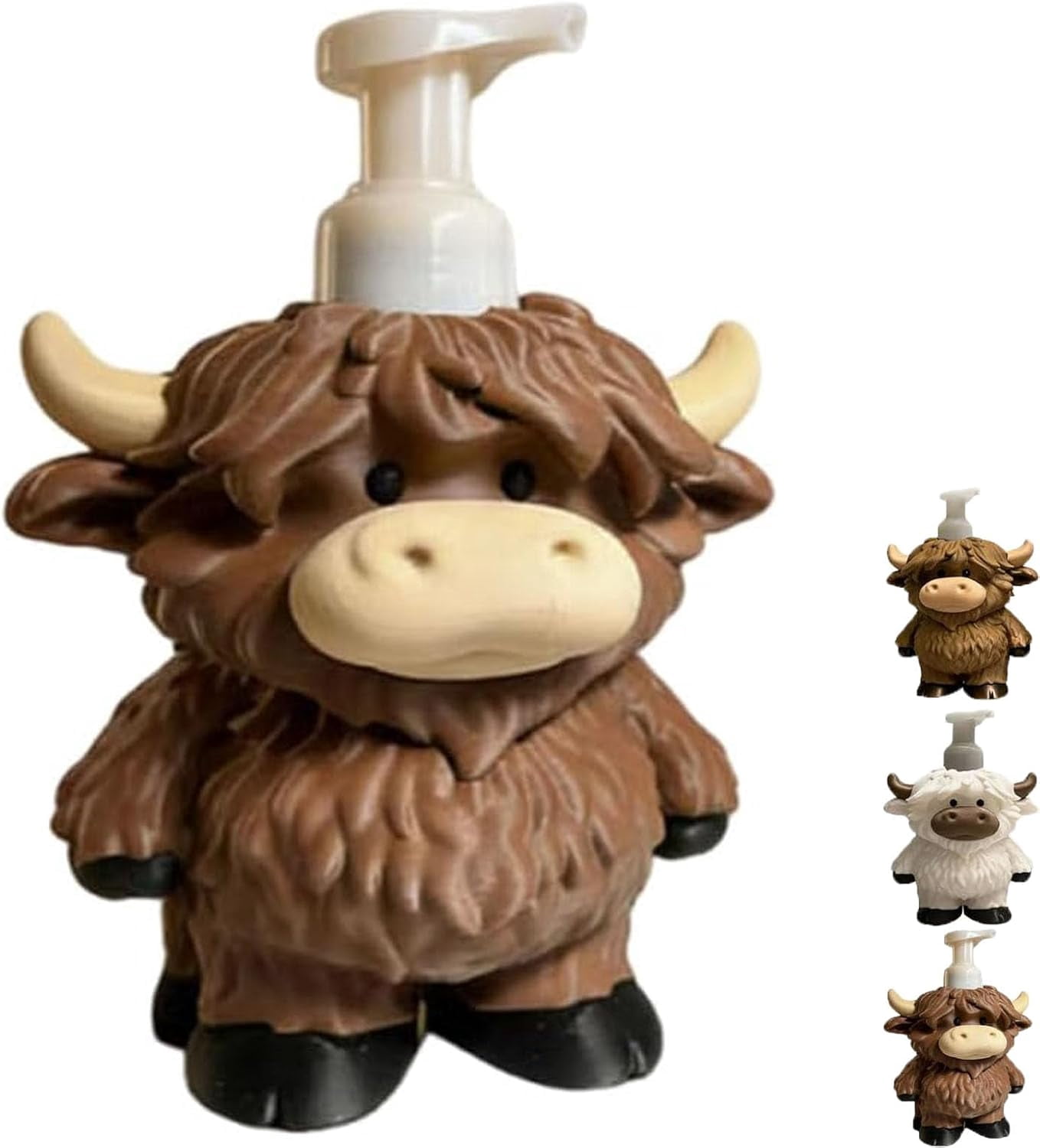 New Adorable Highland Cow Soap Dispenser Bottle, 3D Print Farmhouse Cow ...