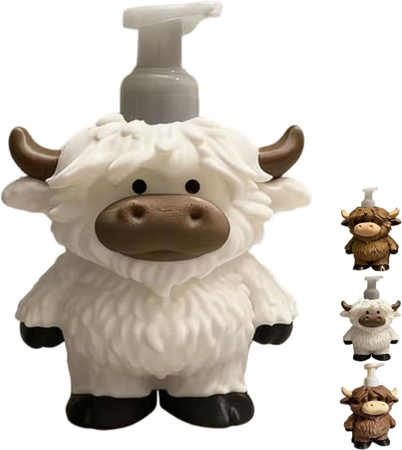 New Adorable Highland Cow Soap Dispenser Bottle, 3D Print Farmhouse Cow ...