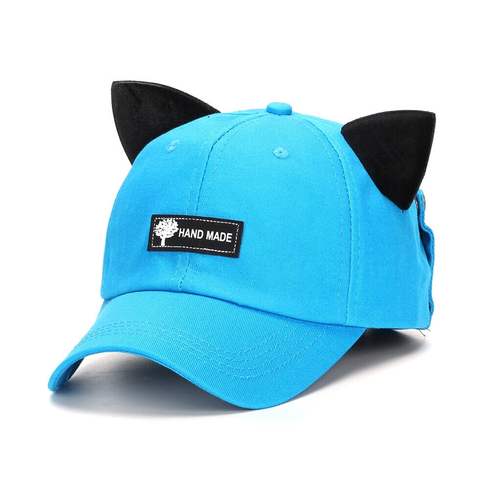 New Adult Cute Cat Ears Baseball Cap Fashion Pilot Caps Men and Women ...