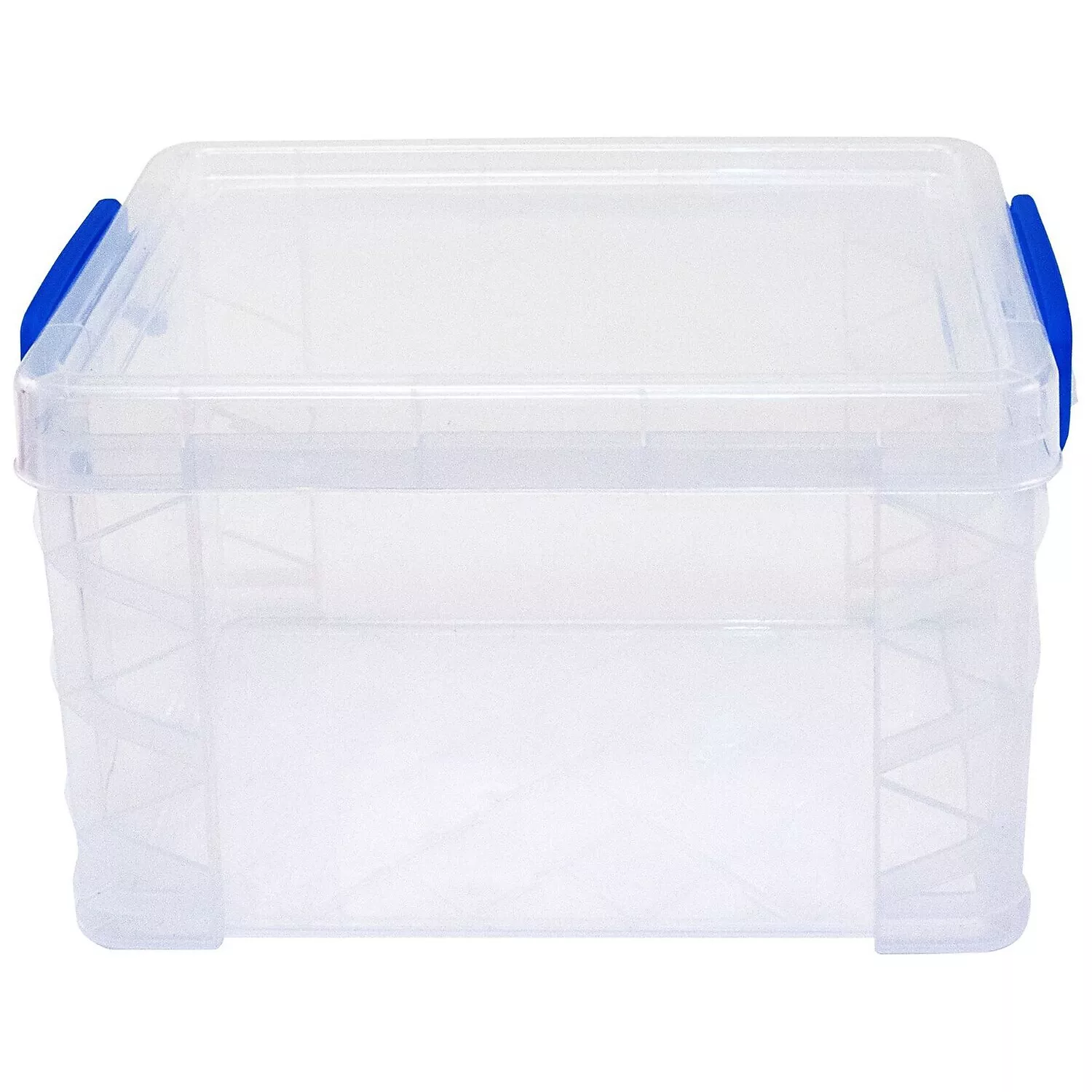 New Advantus Super Stacker Lift Off Latch Lid Storage Box Clear/Blue ...