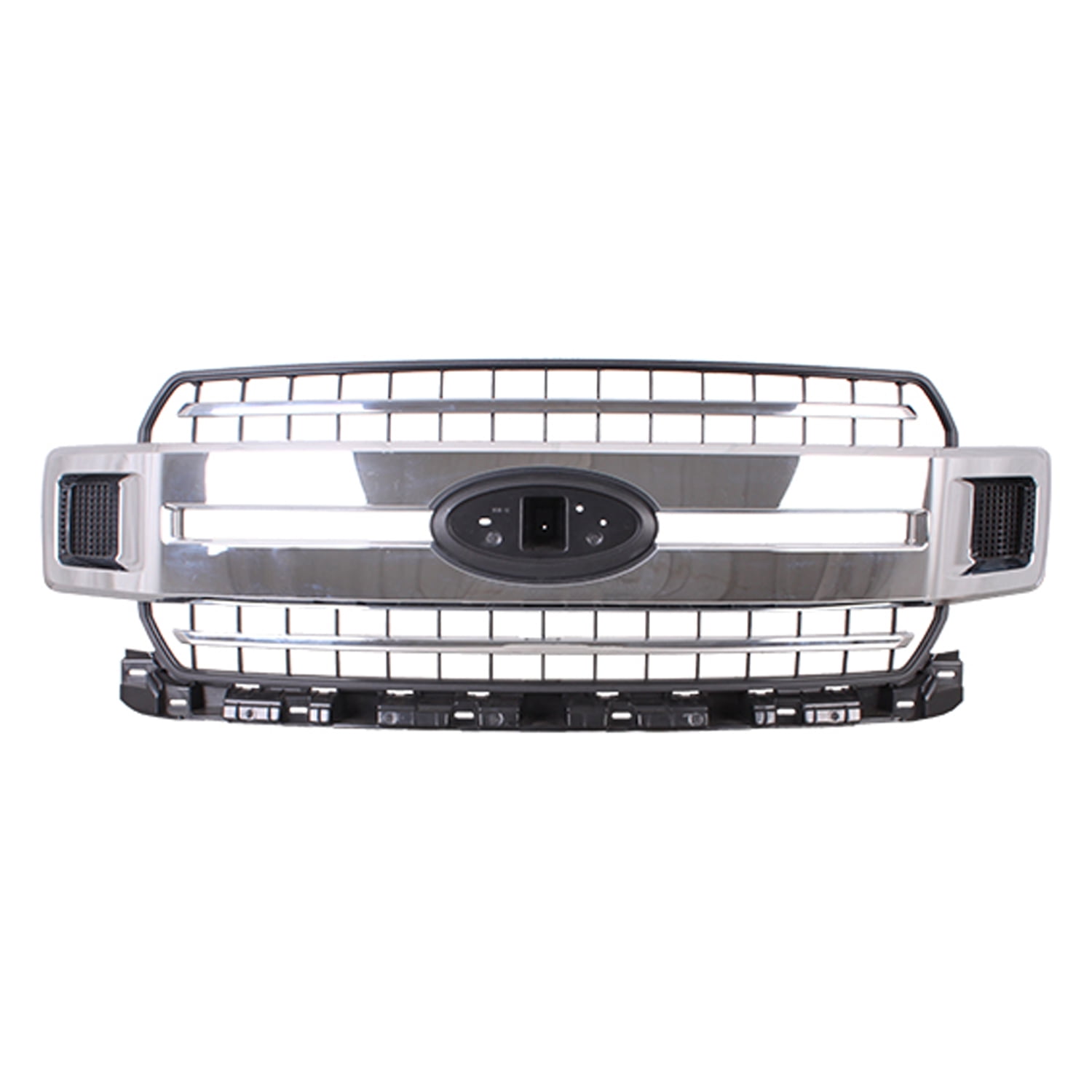 New Aftermarket CAPA Black And Chrome Front Grille JL3Z8200DC One Piece ...